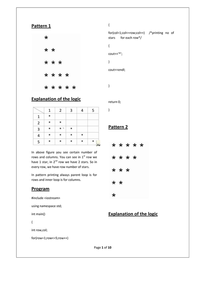 Nesting Of For Loops Using C Pdf Programming Languages Computing