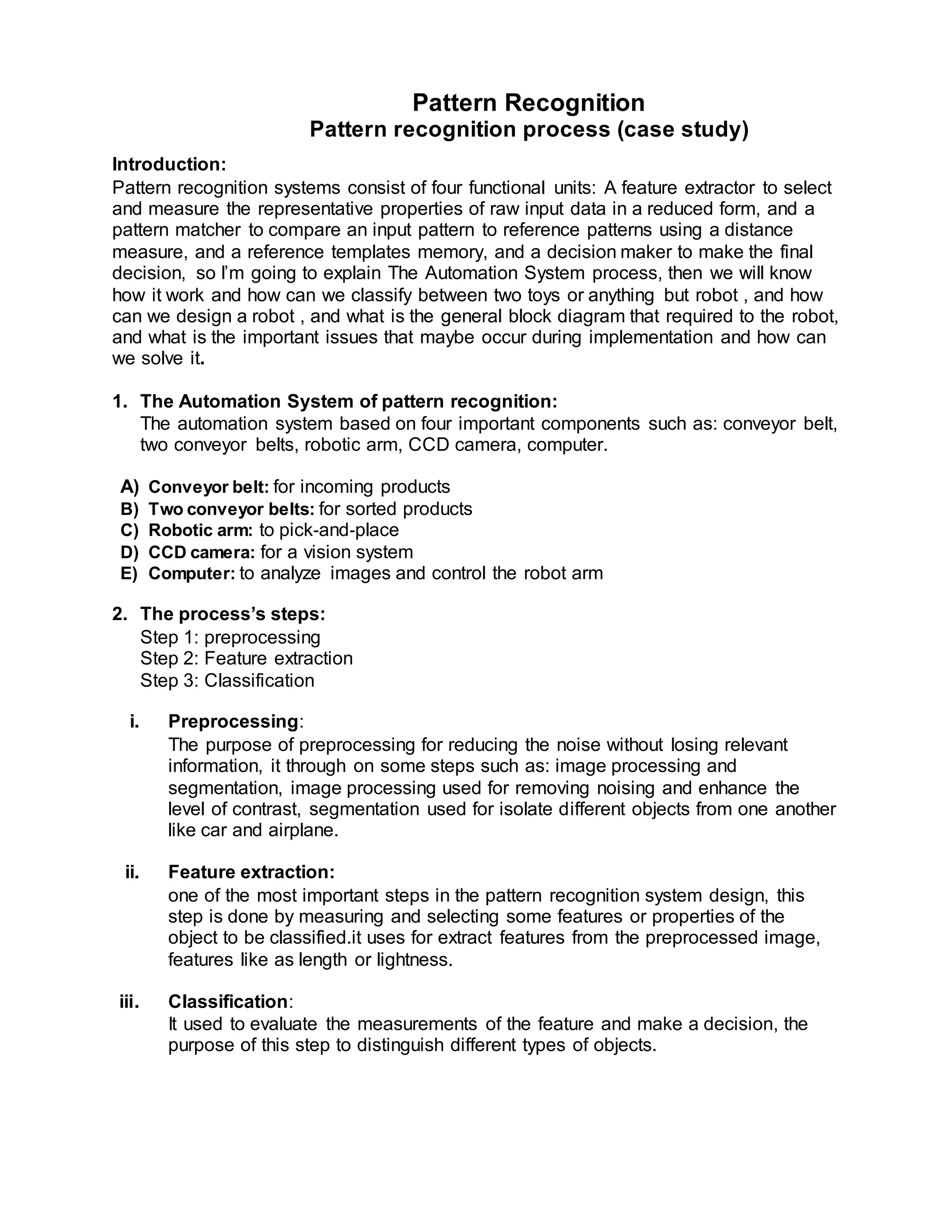 Pattern recognition research, conclusion inforamtion (2020) | DOCX