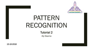 Pattern recognition Tutorial 2 | PDF