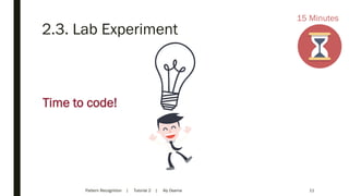 Pattern recognition Tutorial 2 | PDF