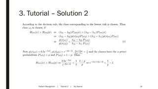 Pattern recognition Tutorial 2 | PDF