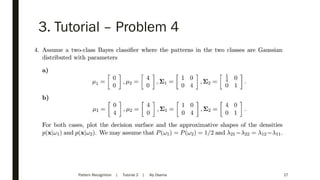 Pattern recognition Tutorial 2 | PDF