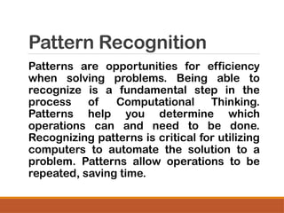 Element of Computational Thinking: PATTERN RECOGNITION.pptx