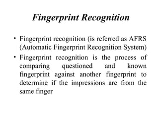 Pattern recognition fingerprints | PPT