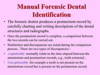 Pattern recognition forensic dental identification | PPT