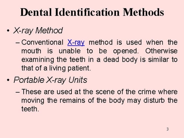 Pattern recognition forensic dental identification | PPT