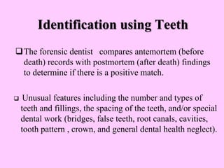 Pattern recognition forensic dental identification | PPT