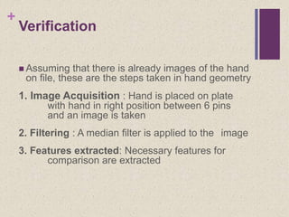 Pattern recognition Hand Geometry | PPT
