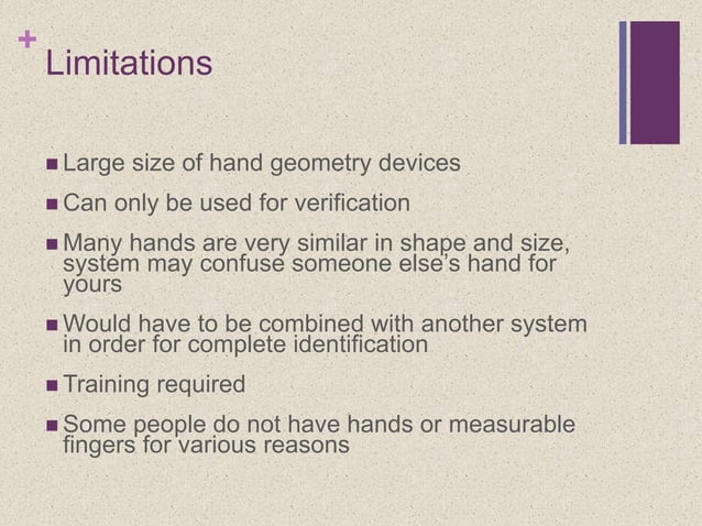 Pattern recognition Hand Geometry | PPT