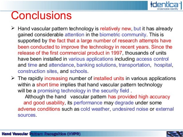 Pattern Recognition Hand Vascular Pattern Recognition