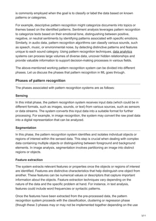 Pattern recognition in ML.pdf | Computing | Technology & Computing