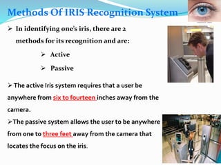 Pattern recognition IRIS recognition | PPTX