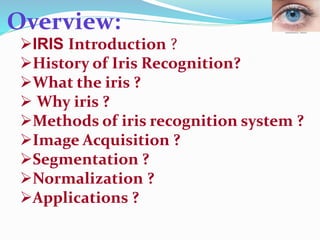 Pattern recognition IRIS recognition | PPTX