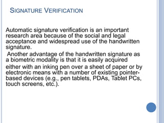 Pattern recognition on line signature | PPTX | Computing | Technology & Computing