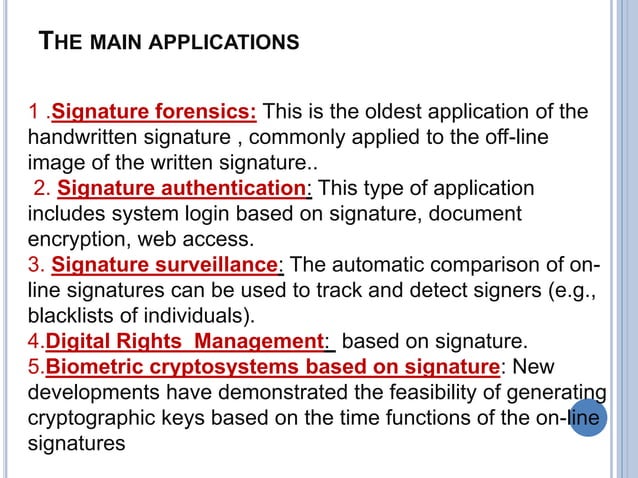 Pattern recognition on line signature | PPTX | Computing | Technology & Computing