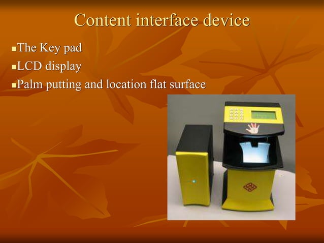 Pattern Recognition Palm Print Authentication System Ppt