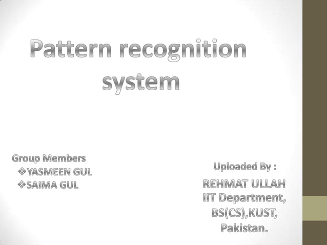 Artificial intelligence Pattern recognition system | PPTX | Artificial Intelligence | Technology ...