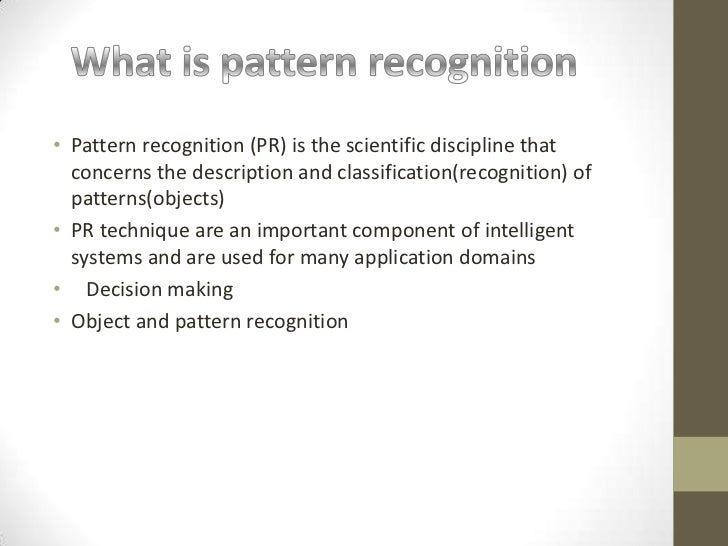 Artificial intelligence Pattern recognition system