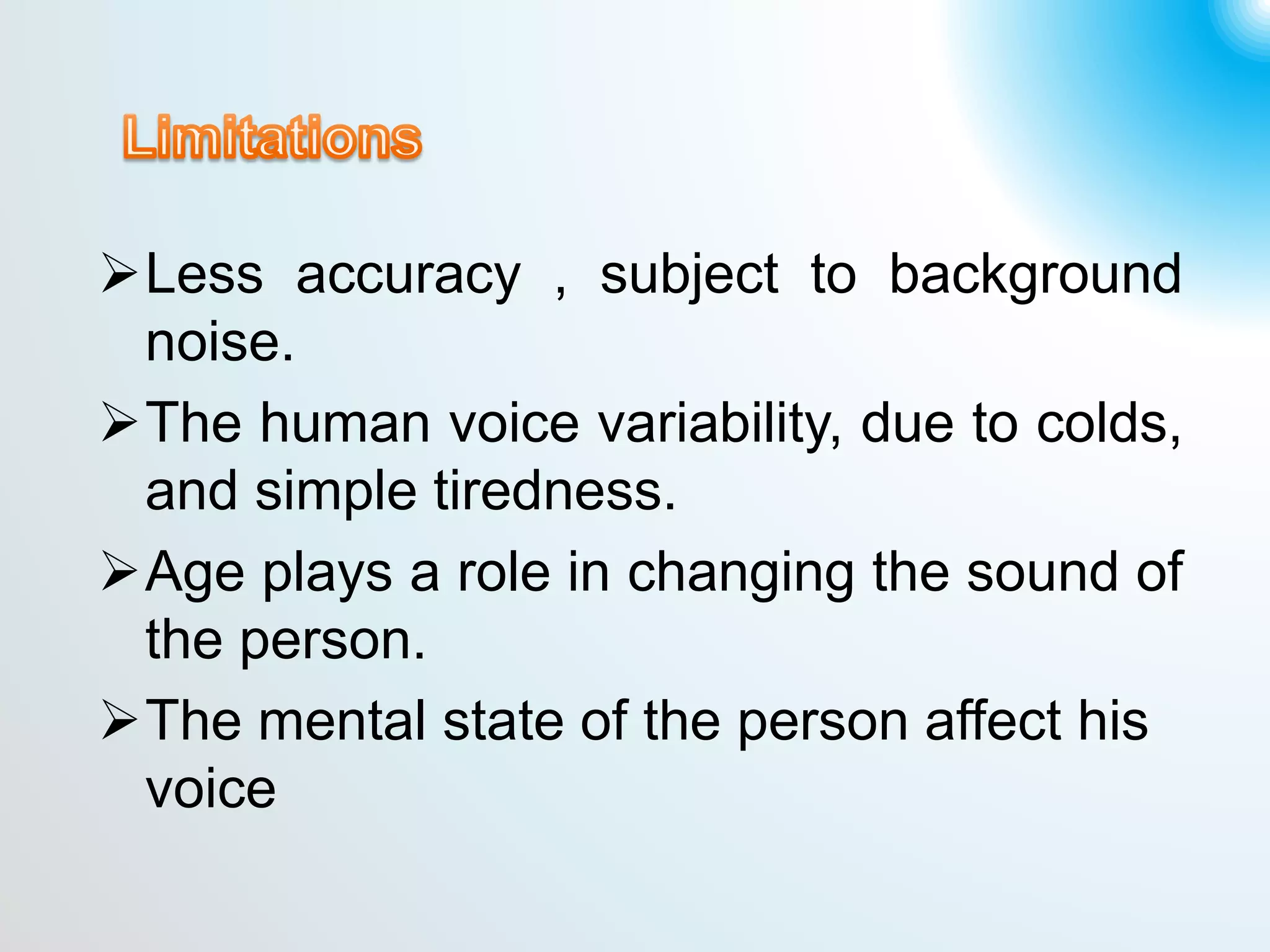 Pattern recognition voice biometrics | PPTX