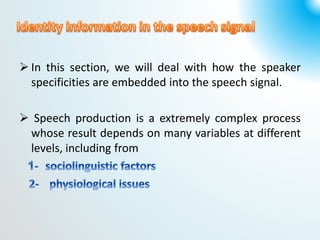Pattern recognition voice biometrics | PPTX