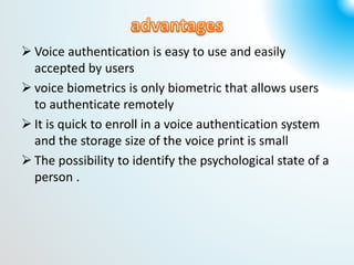 Pattern recognition voice biometrics | PPTX