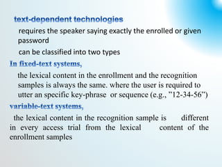 Pattern recognition voice biometrics | PPTX