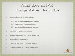 IVR Design Patterns | PPT