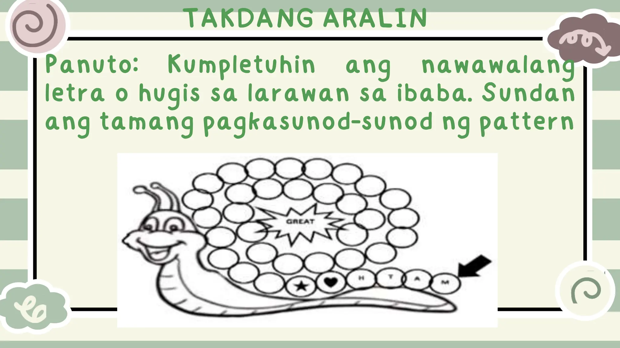 Determines the missing term/s in a given continuous pattern using one ...