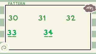 Determines the missing term/s in a given continuous pattern using one attribute (letters ...
