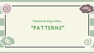 Determines the missing term/s in a given continuous pattern using one attribute (letters ...