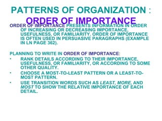 Patterns Of Organization | PPT
