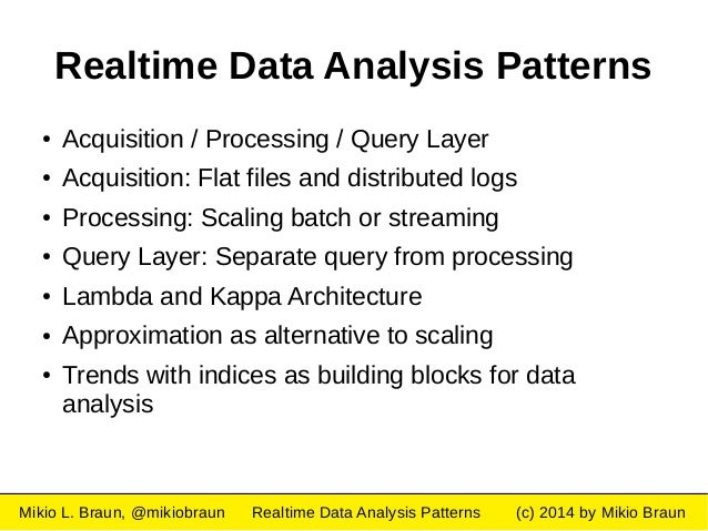 Realtime Data Analysis Patterns