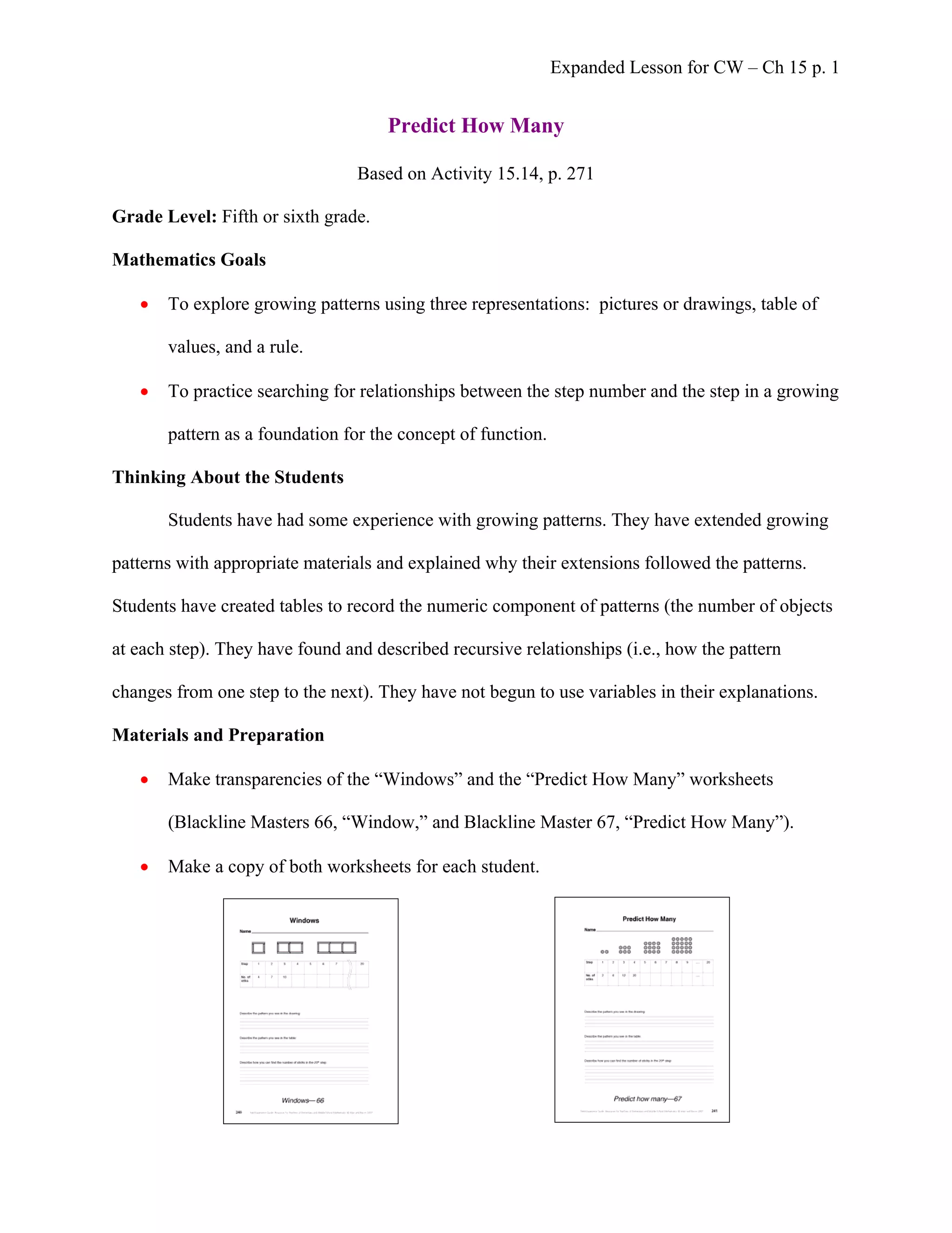 Patterns Activity | PDF