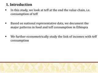 Patterns and determinants of teff consumption in ethiopia | PPTX ...