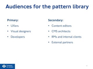 TfL: patterns and projects | PPT