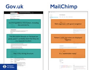 TfL: patterns and projects | PPT