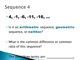 Patterns and sequences | PPT