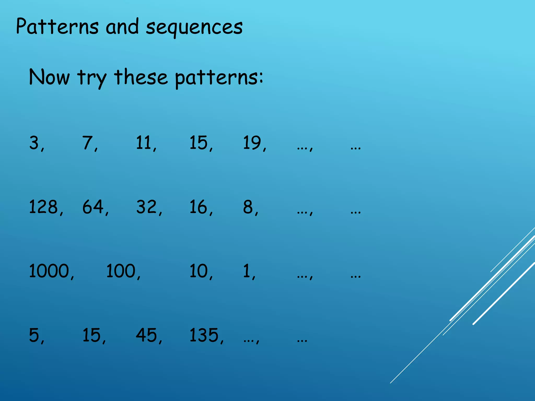 Patterns and sequences | PPT
