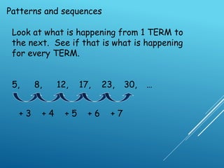Patterns and sequences | PPT