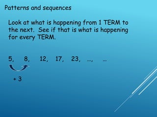 Patterns and sequences | PPT