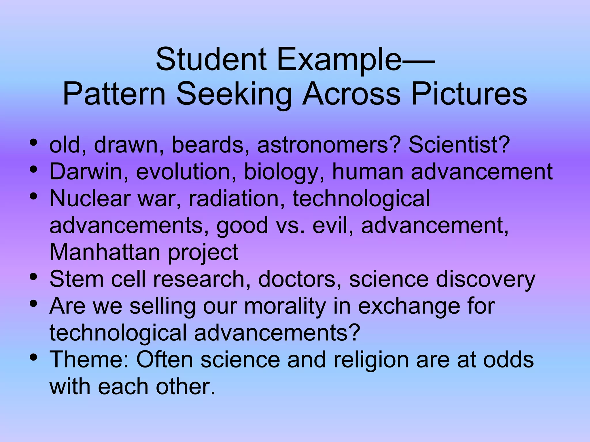 Pattern seeking across pictures | PPT