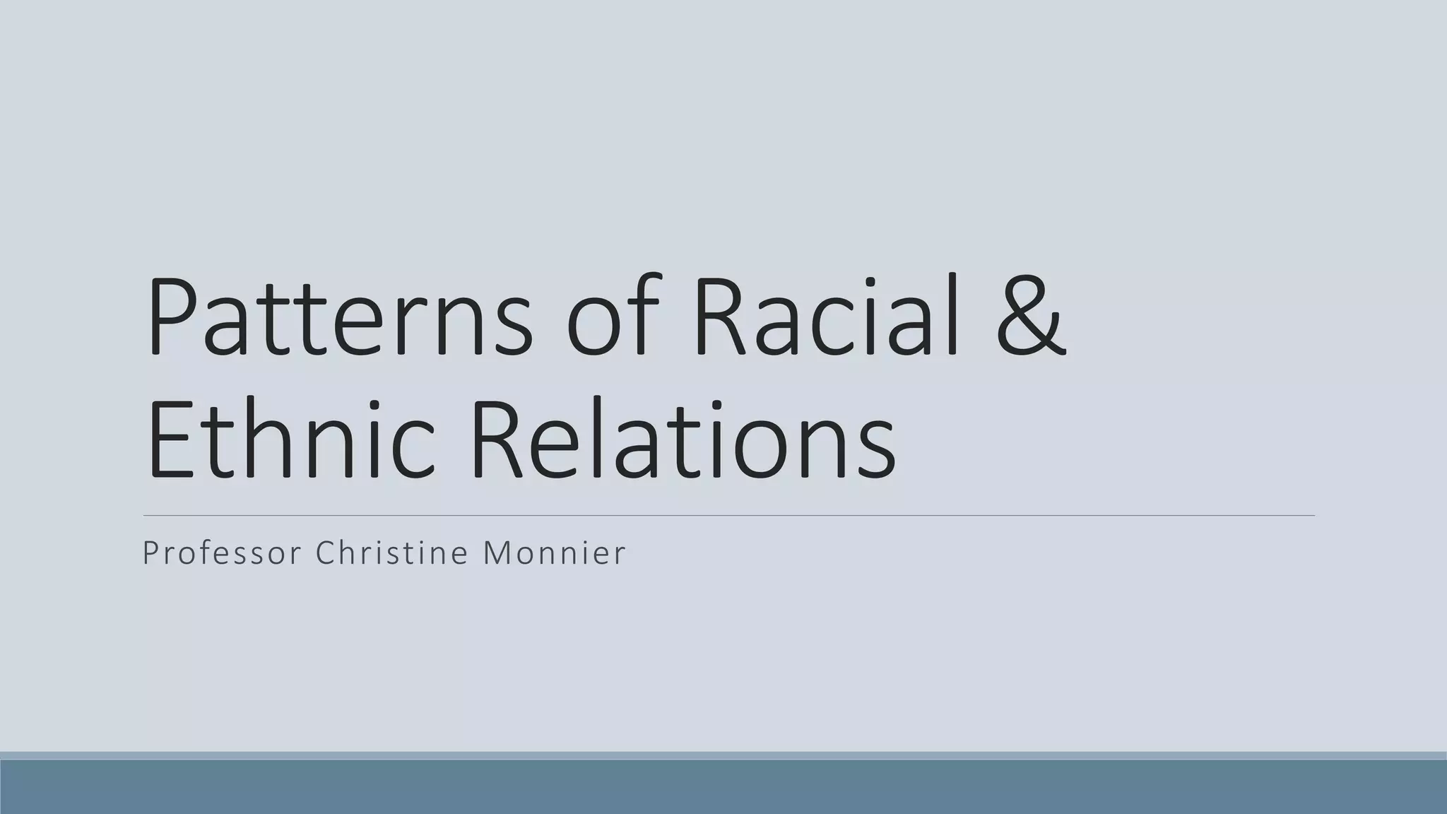 Patterns of racial and ethnic relations | PPTX