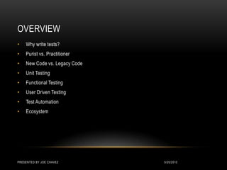 Patterns in Testing | PPTX