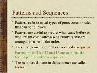 patterns CLASS 6-CBSE MATHEMA_notes2.ppt