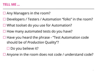 Patterns of a “good” test automation framework | PPT