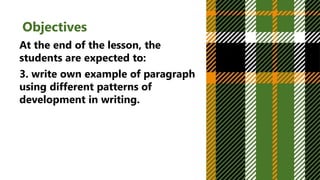 READING AND WRITING PATTERNS OF PARAGRAPH DEVELOPMENT | PPTX