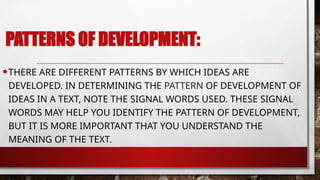 Comprehensive Guide to Patterns of Development in Writing | PPTX