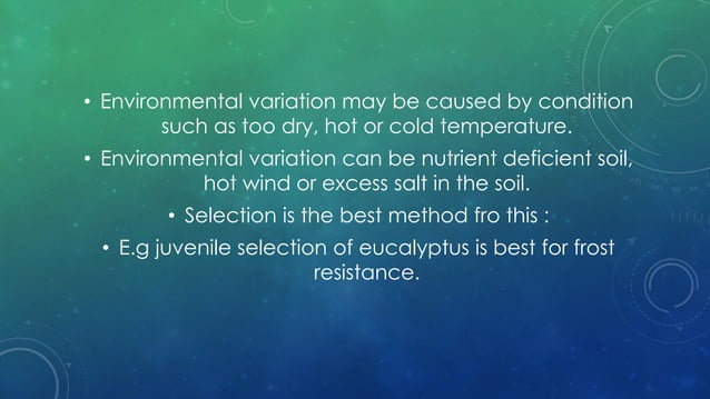 Patterns of environment variation in species | PDF