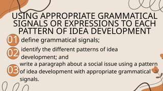 English 8, Quarter 1, Lesson 3: Patterns of Idea Development.pptx