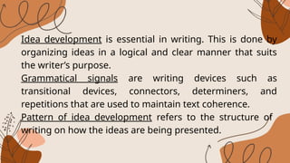 English 8, Quarter 1, Lesson 3: Patterns of Idea Development.pptx